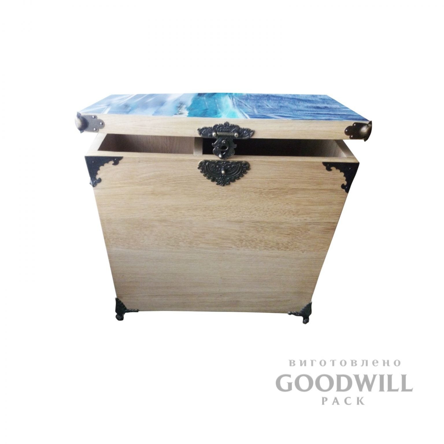 Деревянная коробка сундук подарочная - Goodwillpack